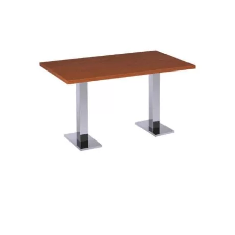 Mdf Lam Table Top Stainless Steel Legged Restaurant Table - Metal Leg Table