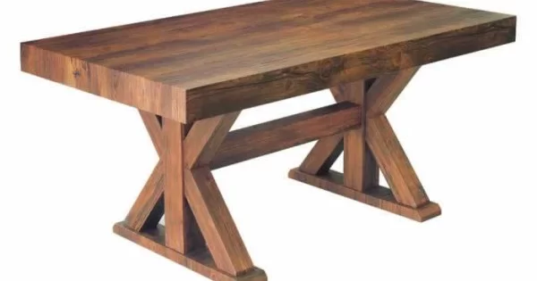 Membrane Table with Rectangular Table Top - Natural Coating and ...