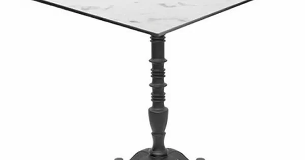 Square Compact Laminate Cafe Hotel Restaurant Table With White Metal ...