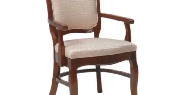 Klassik Qollu Cilalı Restoran Stul - Taxta Klassik Kreslo