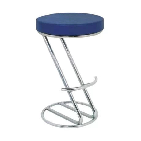 Blue Leather Upholstered Kitchen Bench Bar Chair - Bar Chair