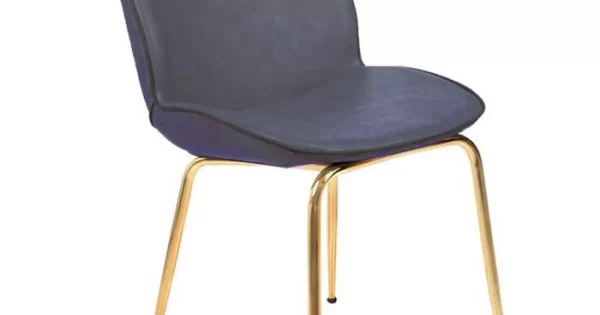Modern Metal Chair with Brass Legs - Metal Chair