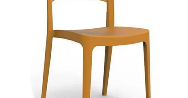 Mustard Color Cafe Restaurant Plastic Chair - Interior Plastic Chair
