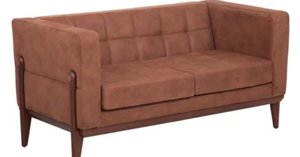 Light Brown Square Pattern Back Surface Hotel Booth Sofa With Wooden ...